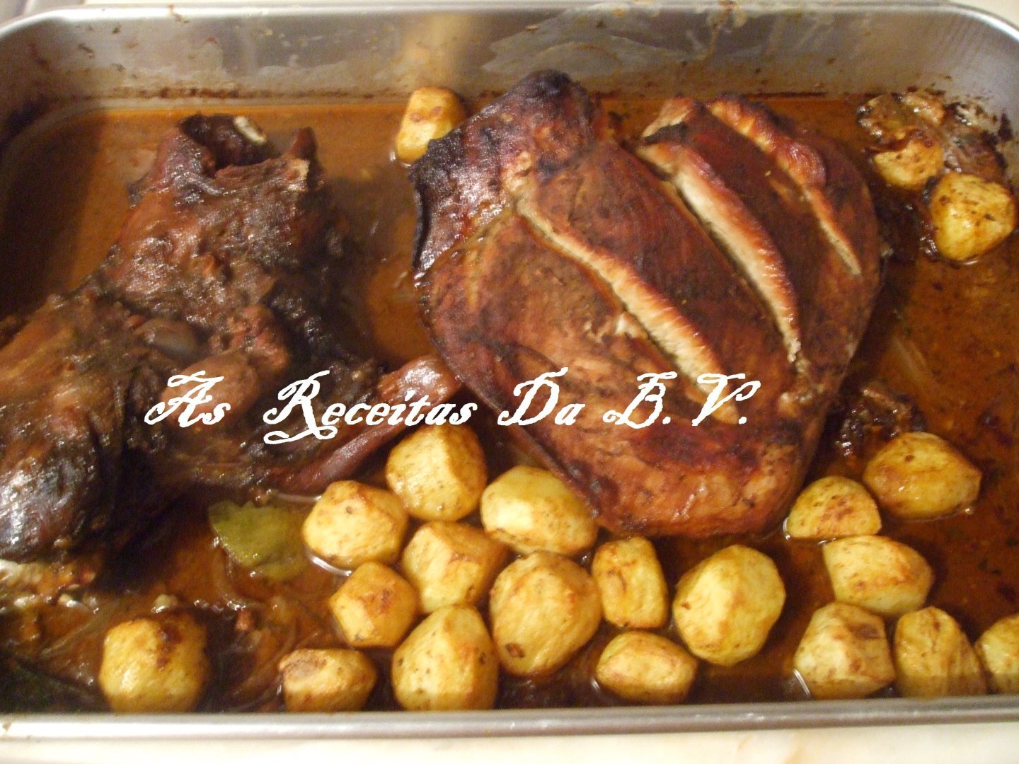 Cabrito e perna peru assado - Receita Petitchef