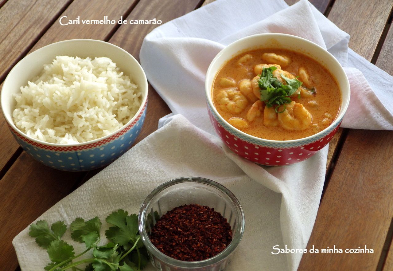 Receita de caril vermelho de camarão