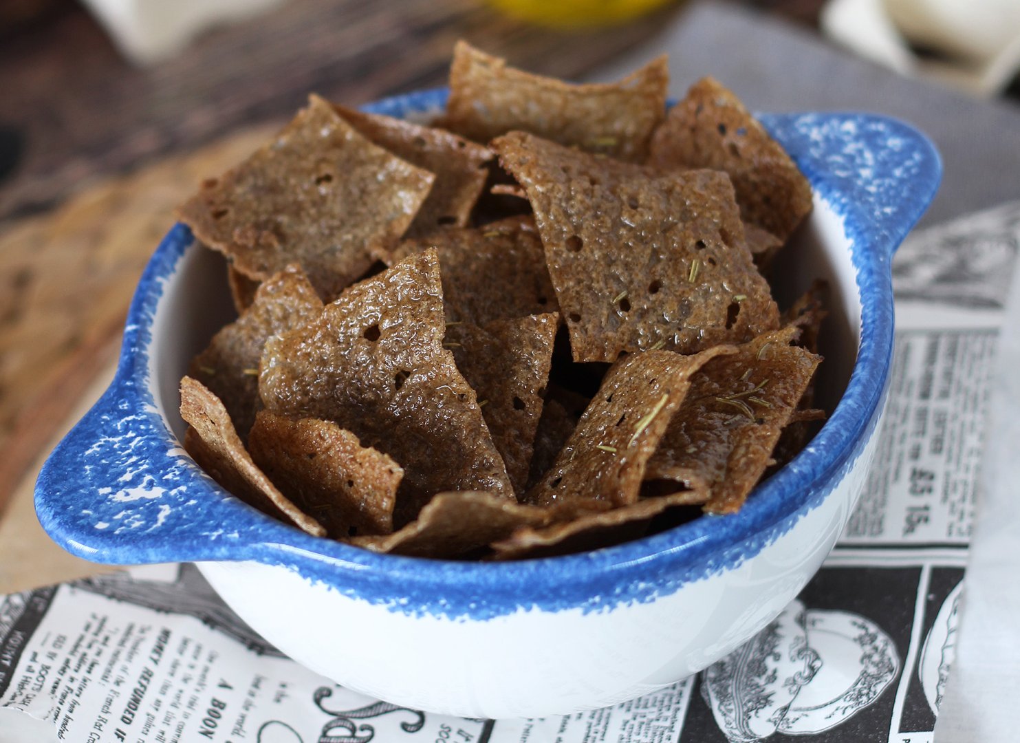 Receita de chips de crepes de sarraceno: assou, tá pronto!
