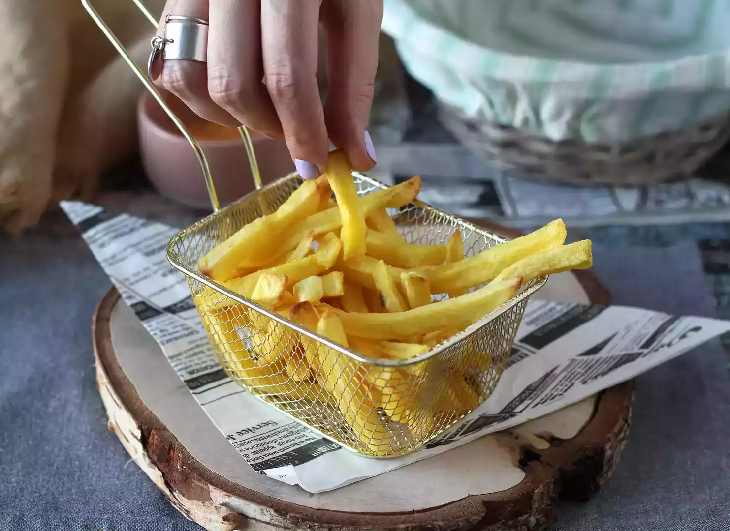 Receita de batata frita congelada na air fryer