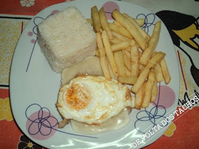 Receita de febra de porco com ovo a cavalo