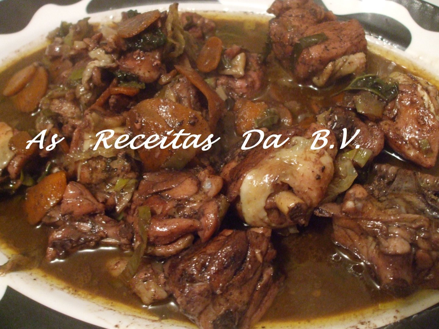 Frango bêbado com legumes