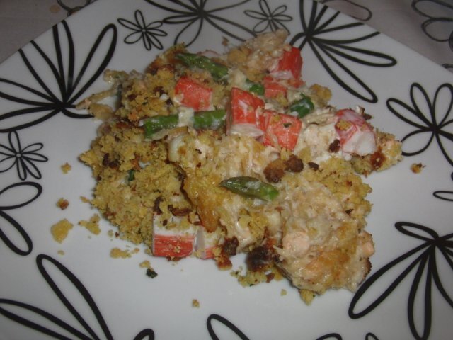 Maruca gratinada com espargos e delícias do mar com broa - Receita ...