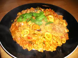 Receita de risotto de marisco picante fácil e saboroso